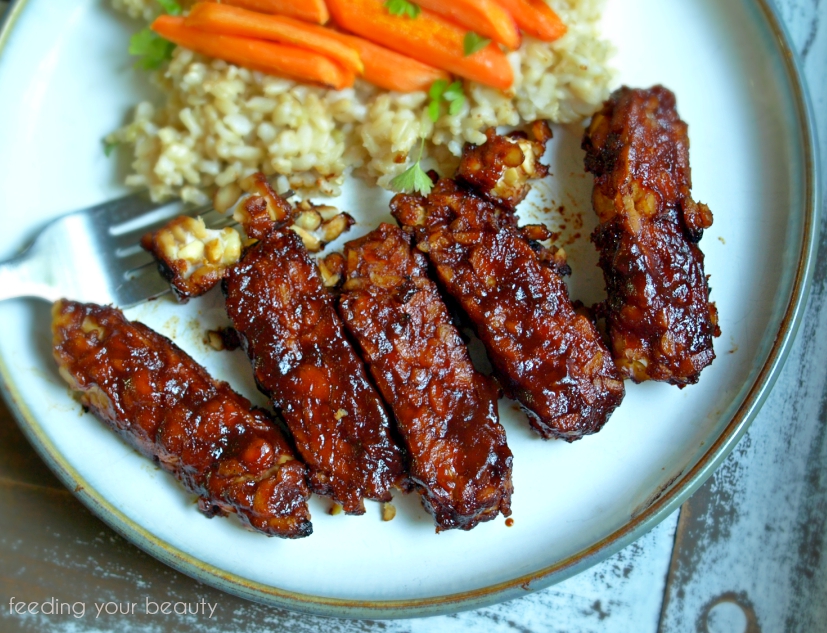 Sticky Baked BBQ Tempeh Strips (Vegan, Gluten-Free, Oil-Free) – Feed ...